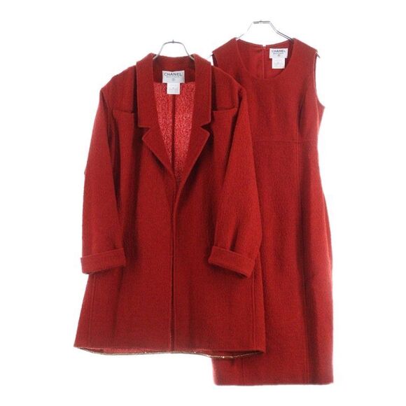 CHANEL | Jackets & Coats | Chanel Coco Mark Setup Wool Tweed Buttonless ...